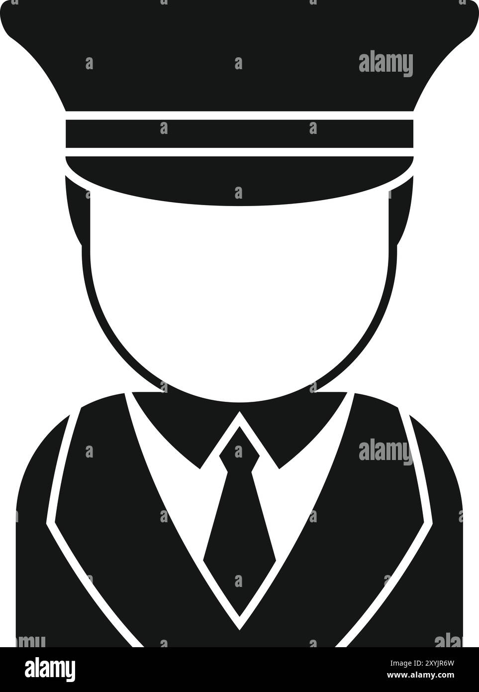 Simple vector icon of a security guard wearing a uniform Stock Vector ...