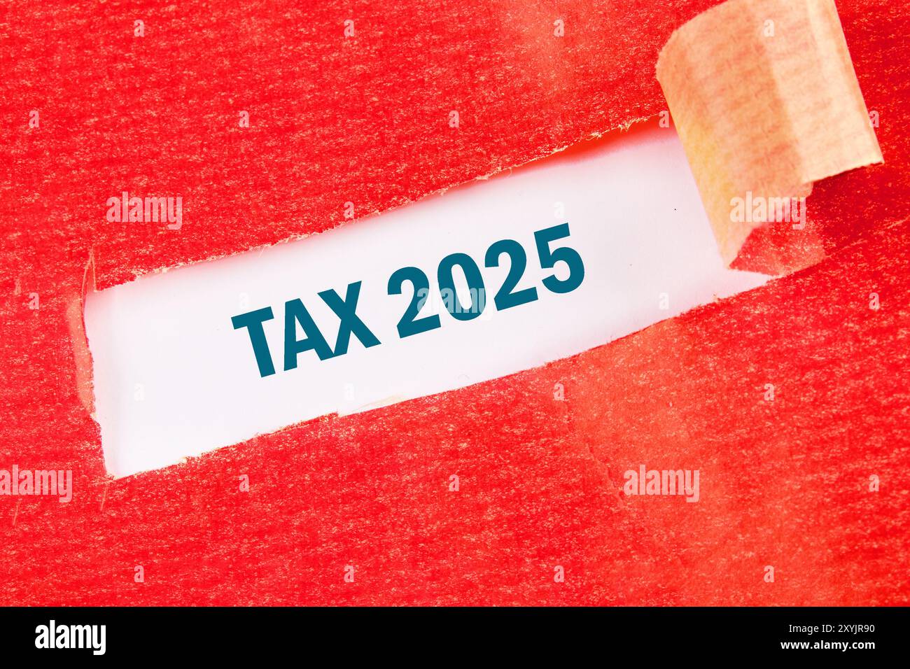 Conceptual tax 2025 symbol. Copy space. Tax 2025 words written on a ...