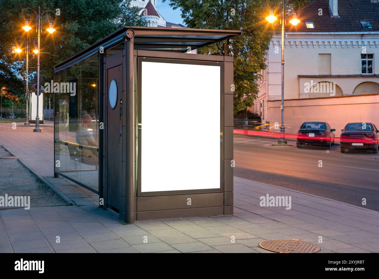 Mockup Of Bus Stop Billboard With Integrated Public Toilet On The ...