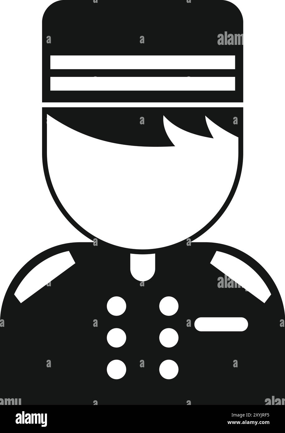 Hotel boy standing wearing uniform icon simple style isolated on white ...