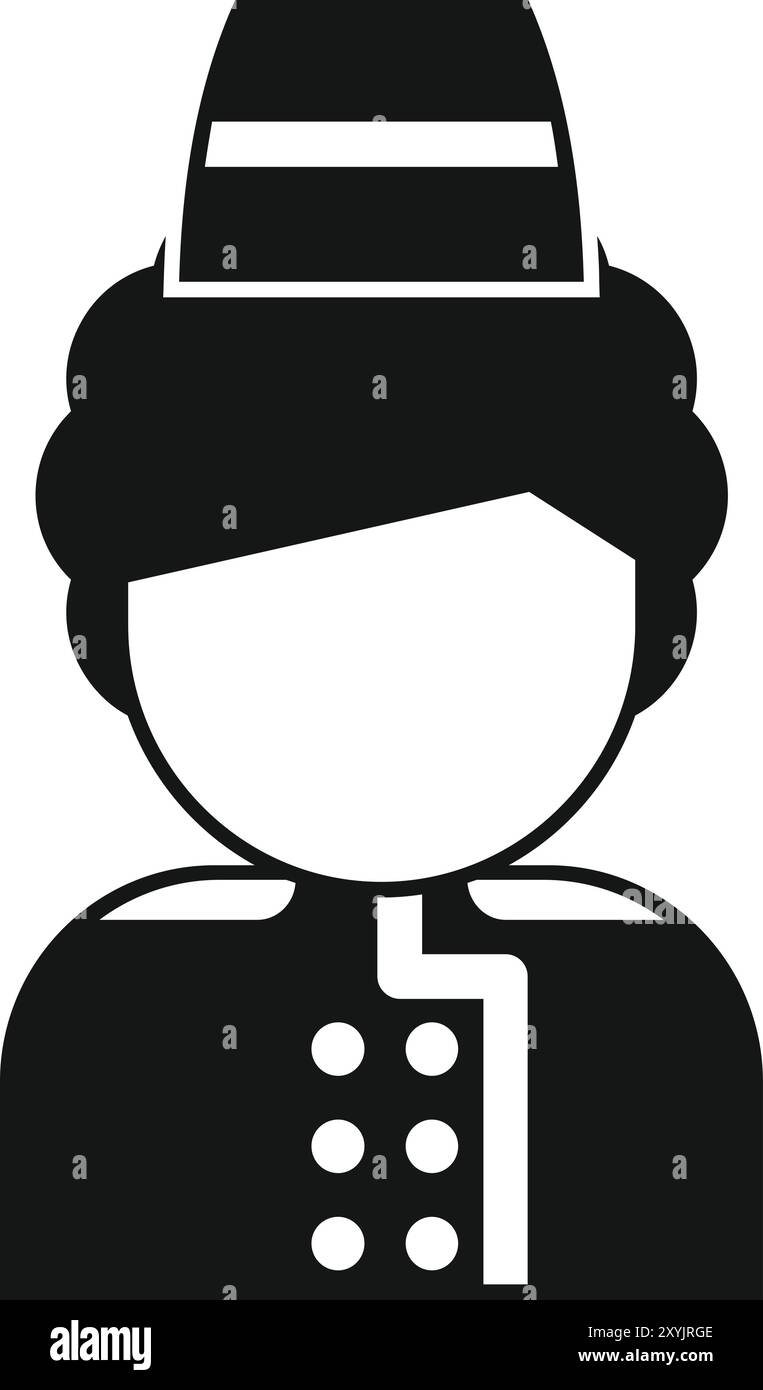 Hotel boy standing wearing uniform icon in simple style on a white ...