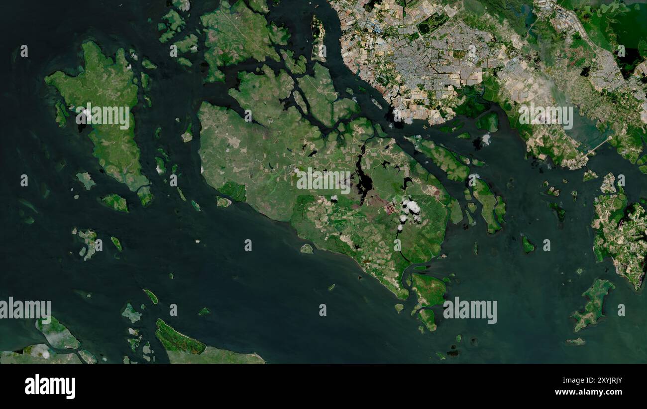 Pulau Bulan in the South China Sea on a satellite image taken in May 6 ...