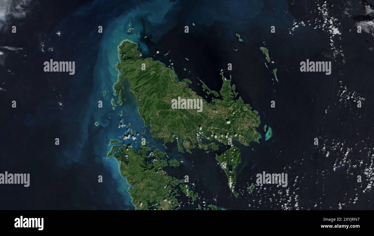 Busuanga Island in the Sulu Sea on a satellite image taken in December 29, 2019 Stock Photo - Alamy