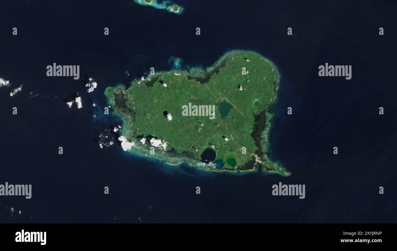 Cagayan Sulu Island in the Sulu Sea on a satellite image taken in ...