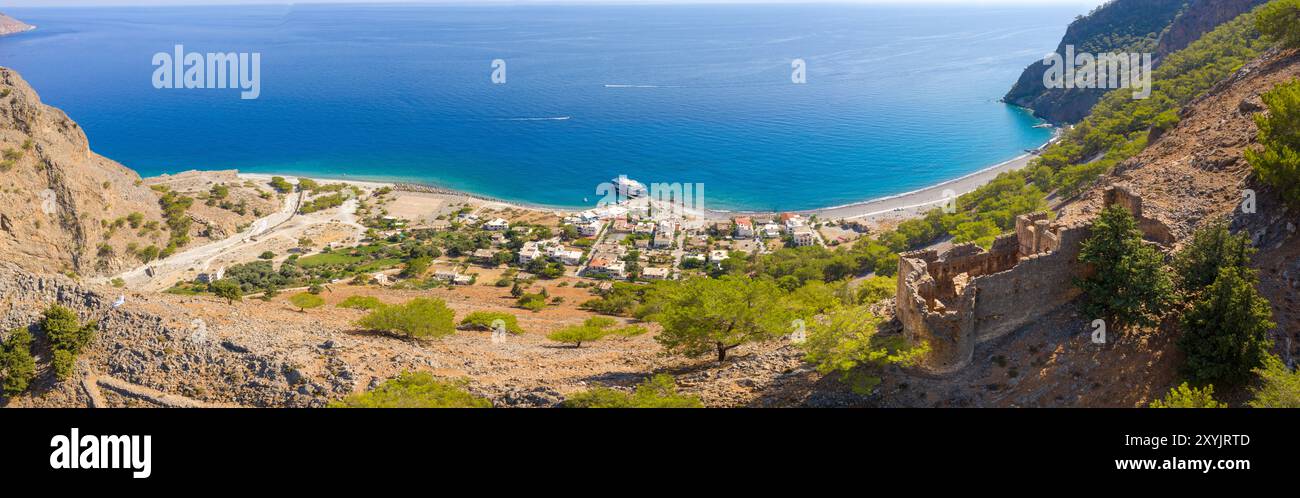 Greek village of Agia Roumeli, Chania, Crete, Greece Stock Photo - Alamy