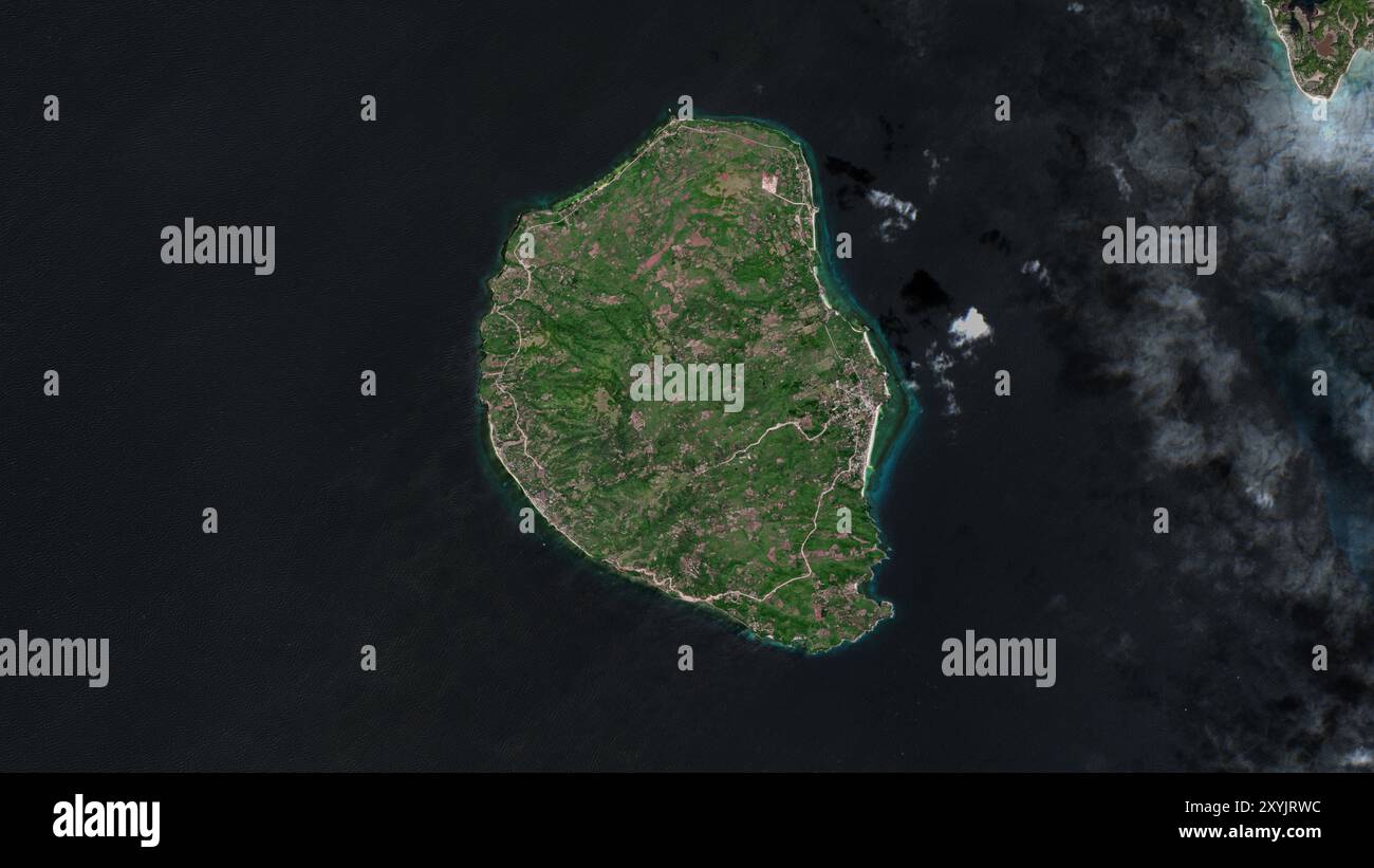 Carabao Island in the Philippine Sea on a satellite image taken in ...