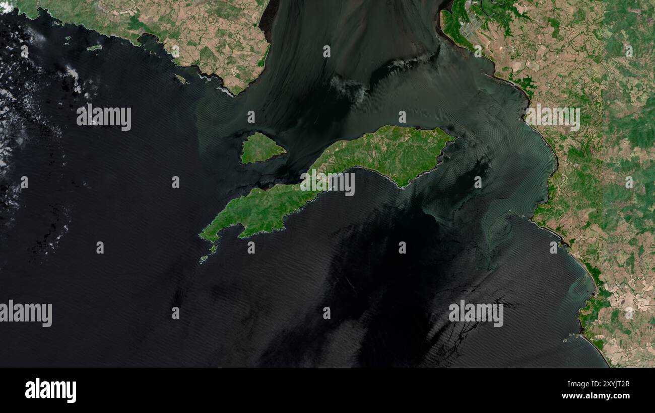 Isla Cebaco in the North Pacific Ocean on a satellite image taken in ...