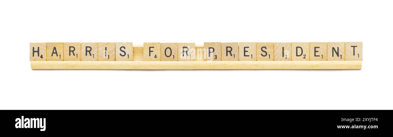 Miami, Florida 8-28-24 HARRIS FOR PRESIDENT made with square wooden ...