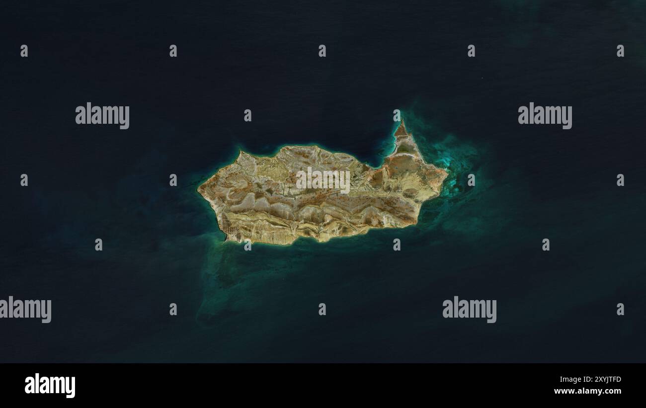 Cubagua Island in the Caribbean Sea on a satellite image taken in ...