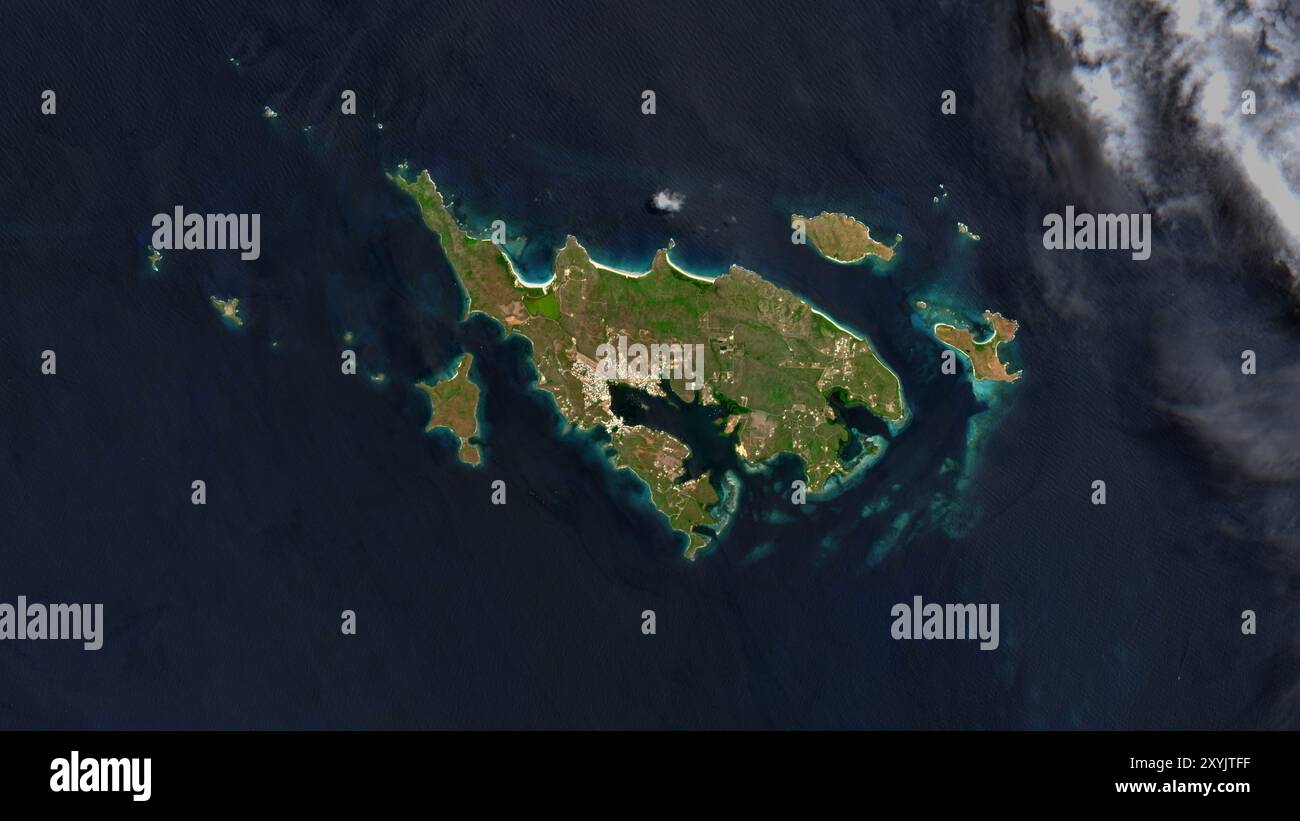 Isla de Culebra in the Caribbean Sea on a satellite image taken in ...