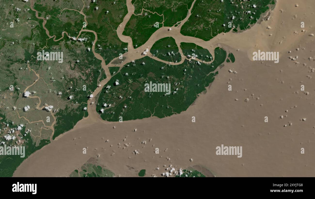 Ilha Curua in the North Atlantic Ocean on a satellite image taken in ...