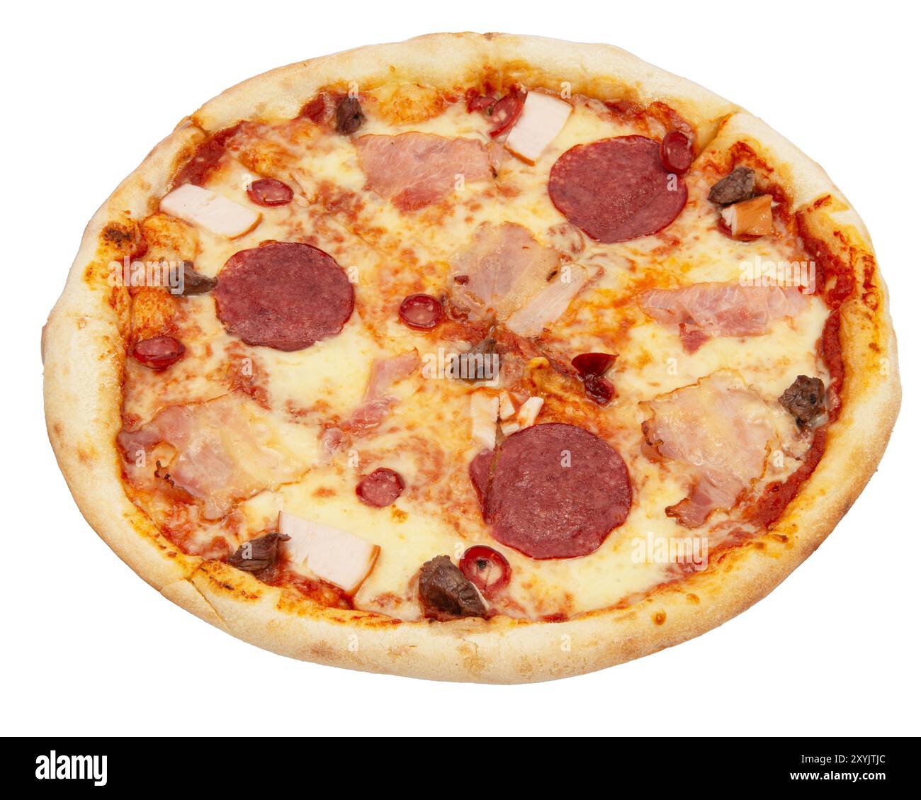 Delicious classic italian Pizza Pepperoni with sausages and cheese ...