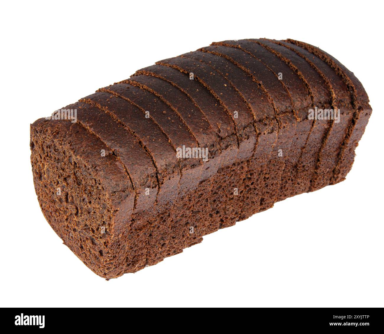 Rye malt bread sliced. Isolated on white background Stock Photo - Alamy