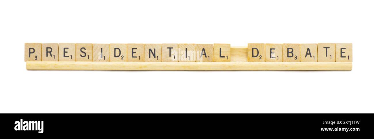 Miami, Florida 8-28-24 PRESIDENTIAL DEBATE made with square wooden tile ...