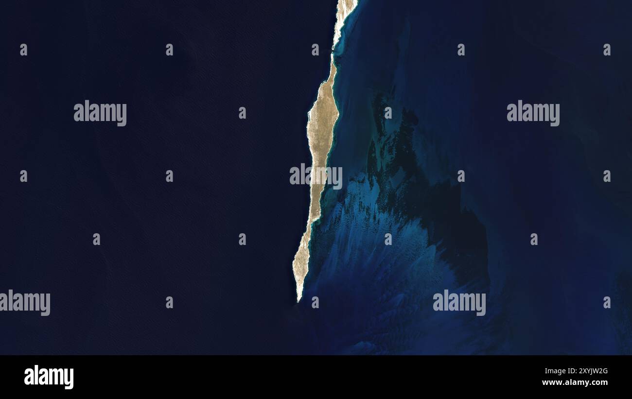 Dorre Island in the Indian Ocean on a satellite image taken in August ...