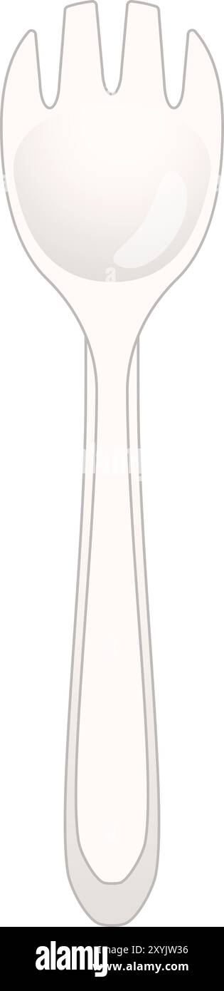 Simple white plastic fork standing upright, perfect for illustrating ...