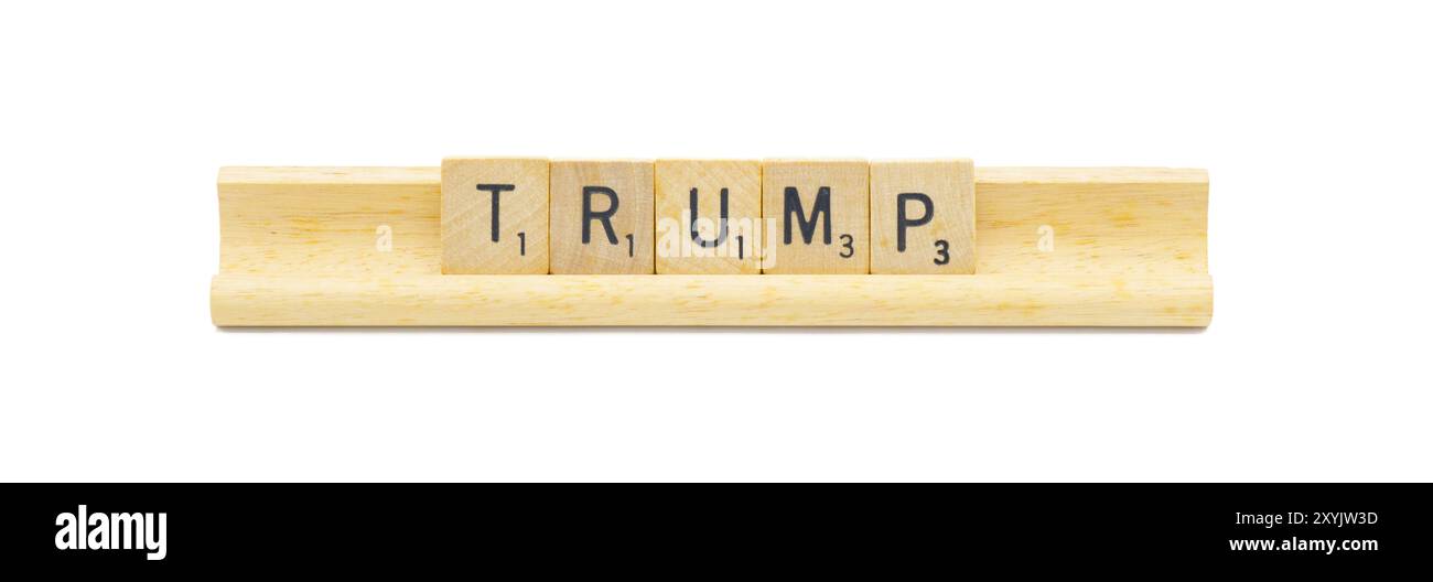 Miami, Florida 8-28-24 TRUMP made with square wooden tile English ...