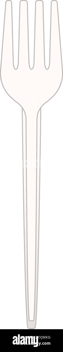 Simple white plastic fork standing up on a white background Stock ...
