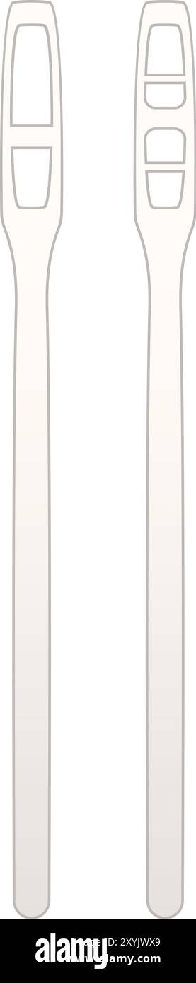 Two blank perfume tester strips are standing upright on a white ...