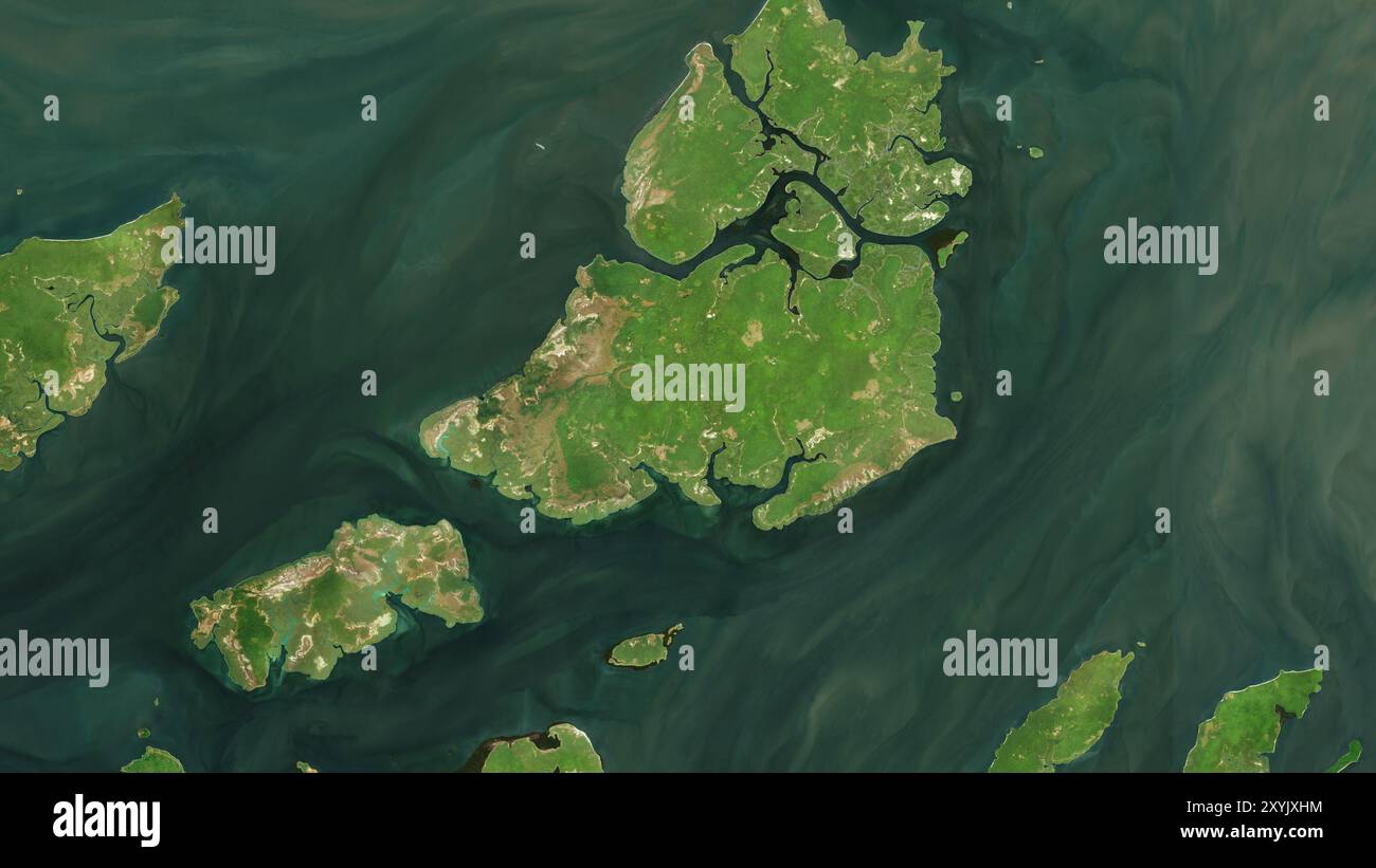 Ilha Formosa in the North Atlantic Ocean on a satellite image taken in ...