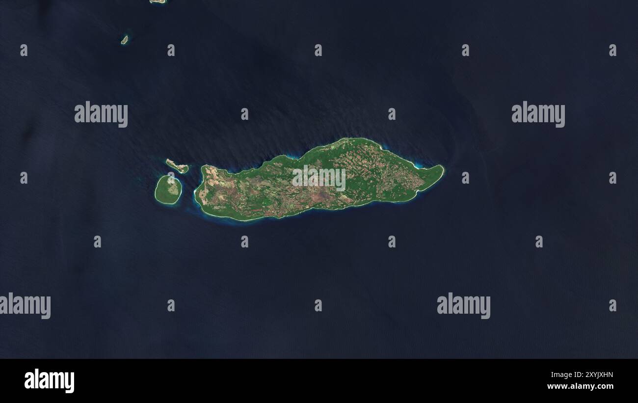 Fuga Island in the South China Sea on a satellite image taken in May 2 ...