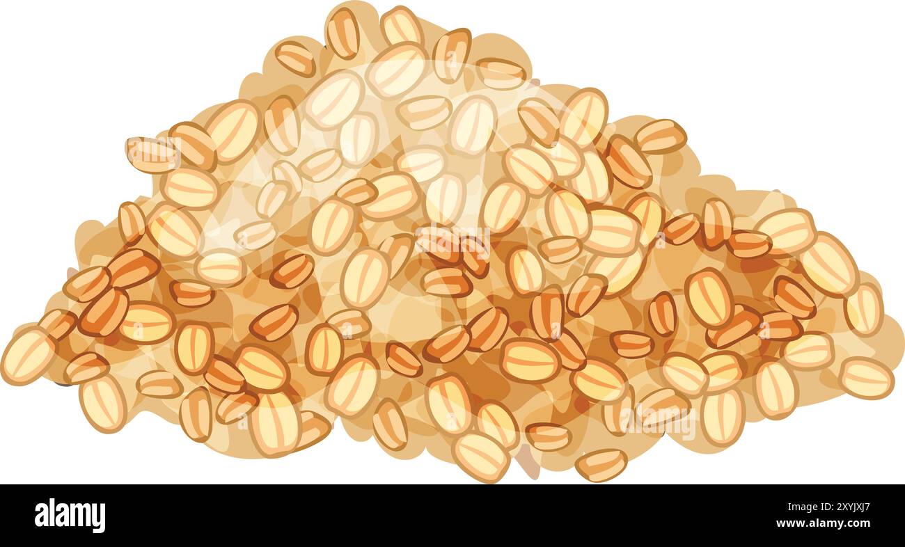 Pile of healthy dry rolled oats forming a hill isolated on white Stock ...