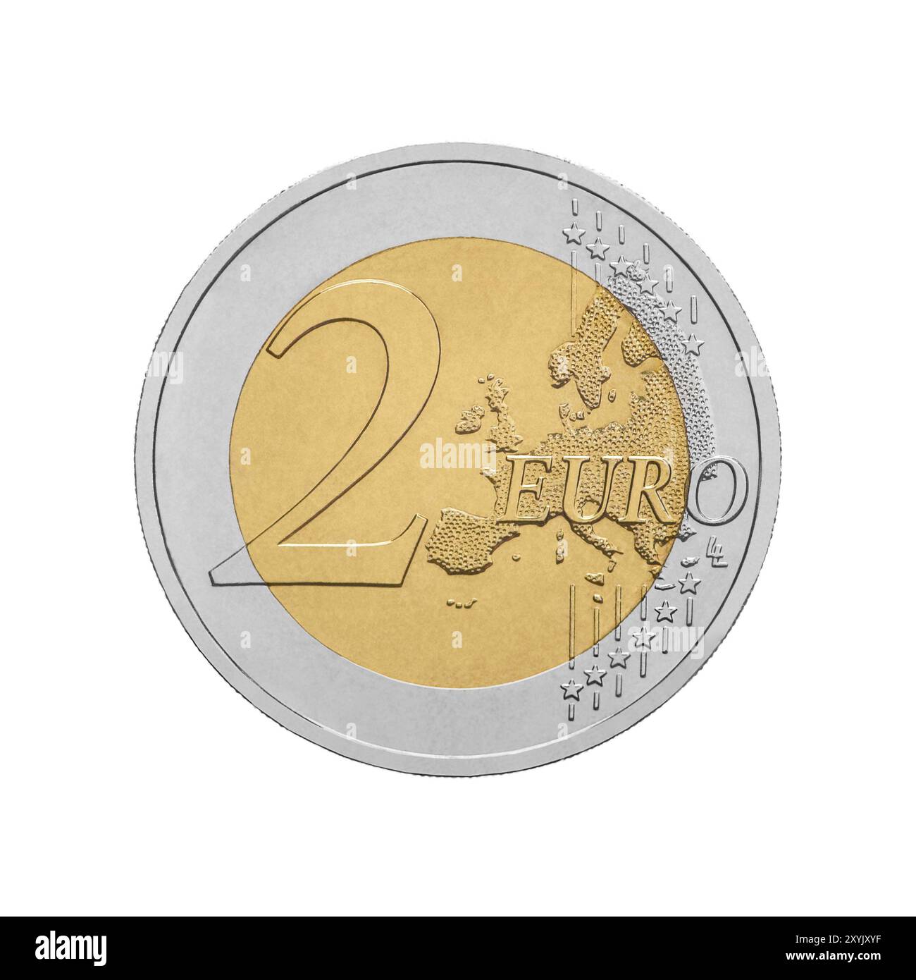 Two euro coin isolated on white background Stock Photo - Alamy