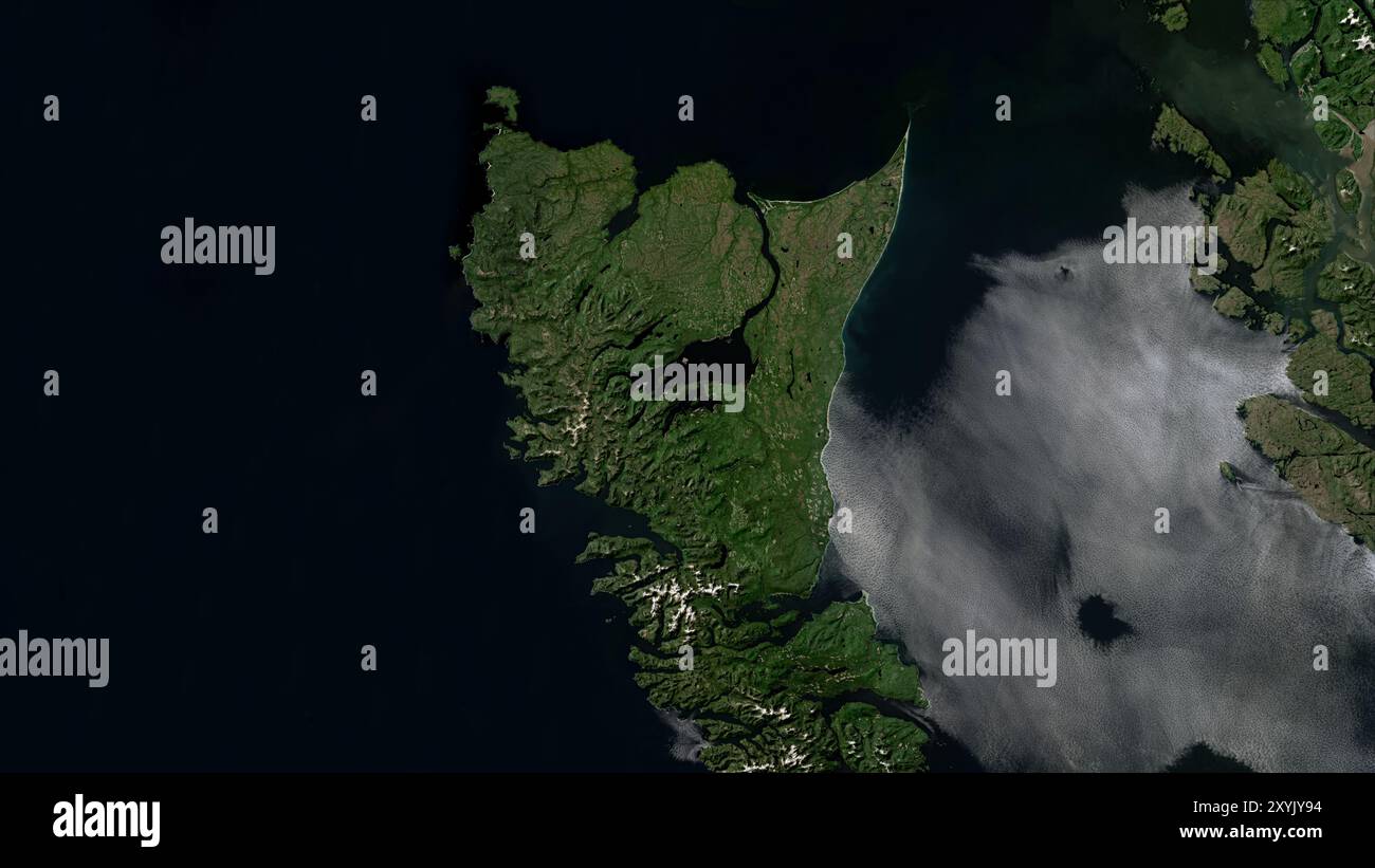 Graham Island in the North Pacific Ocean on a satellite image taken in ...