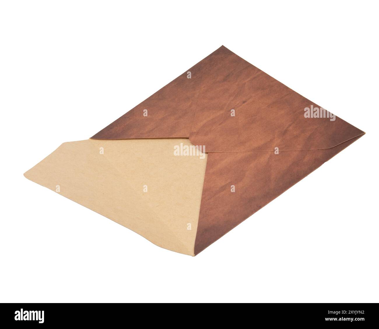 Craft brown paper envelope for mail isolated on the white background ...