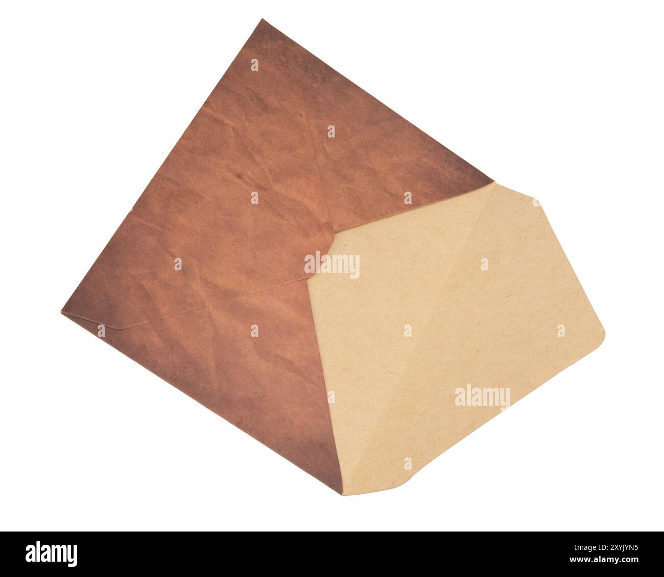 Craft brown paper envelope for mail isolated on the white background ...