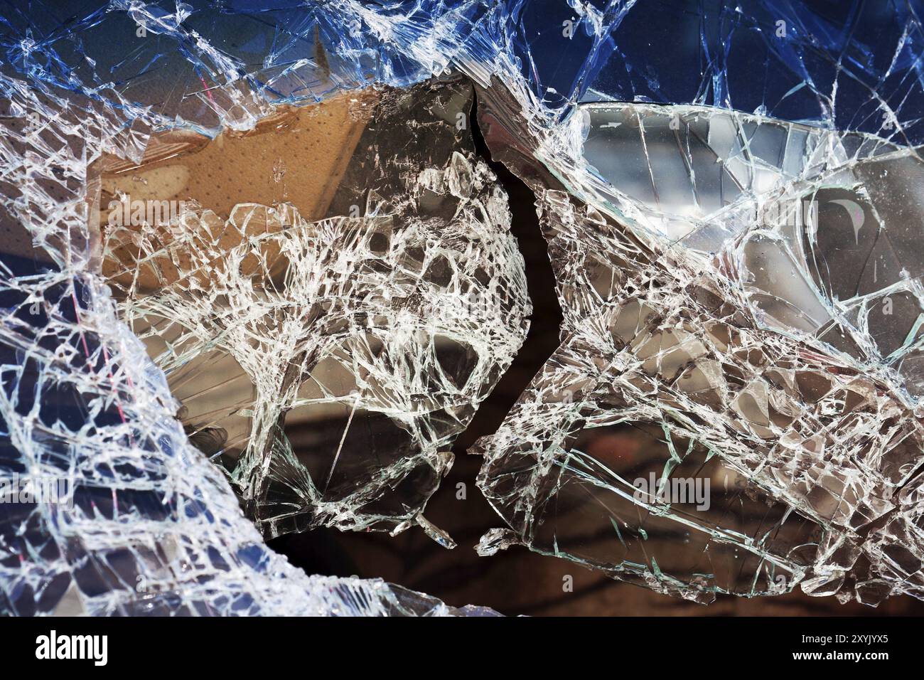 Accident cracked damaged broken house window glass Stock Photo - Alamy
