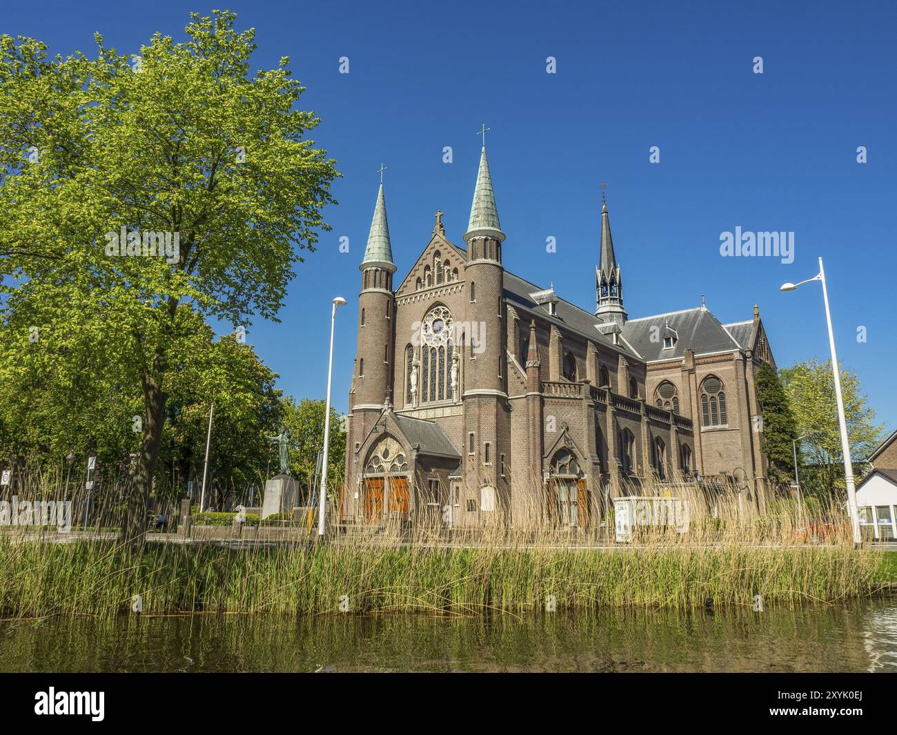 Impressive church with towers and grand architecture, surrounded by ...