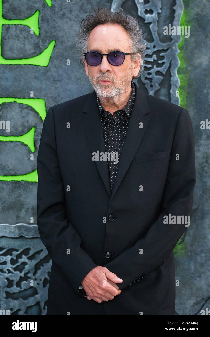 London, UK. 29th Aug, 2024. Director Tim Burton seen at the Beetlejuice ...