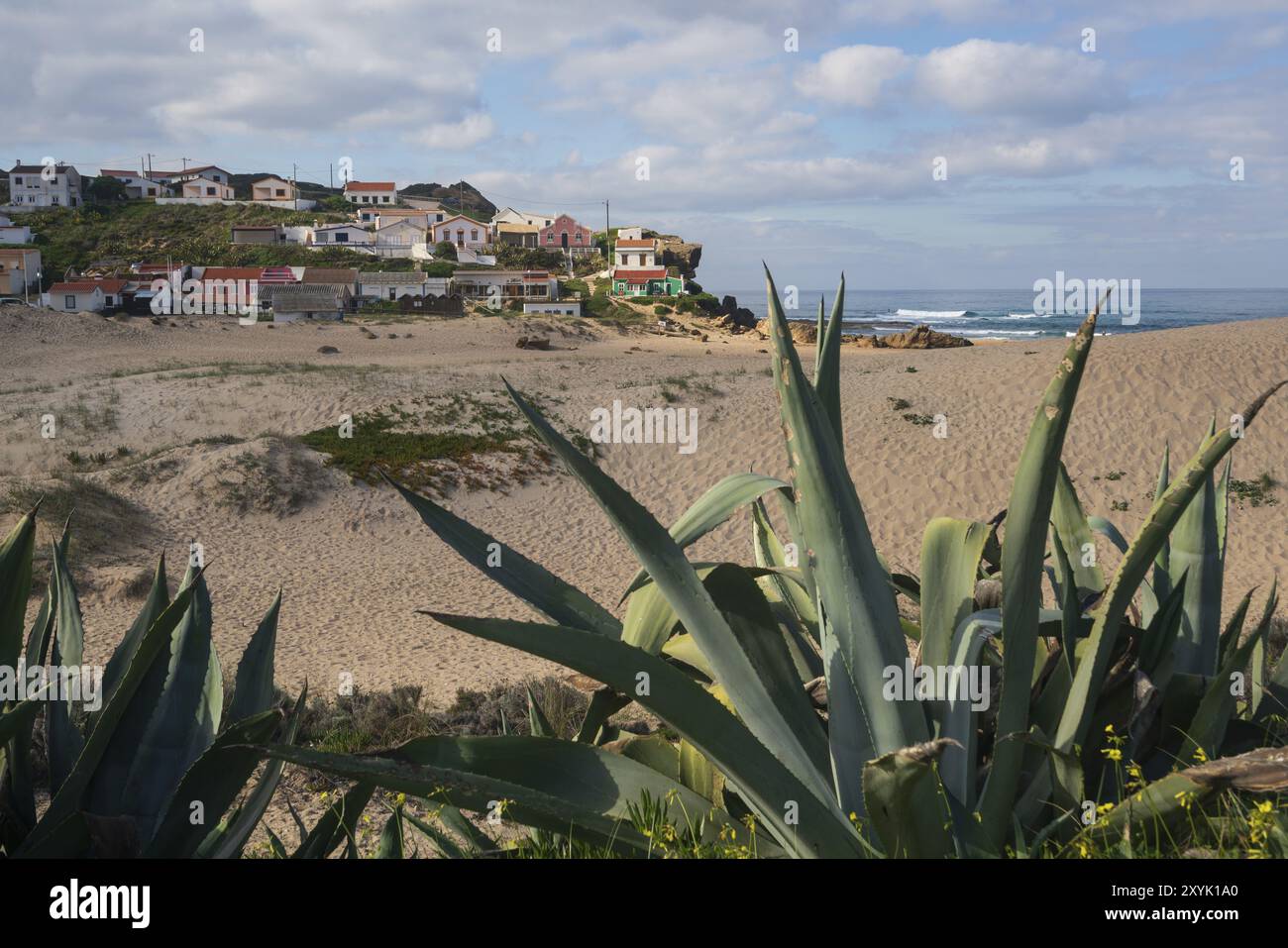 Praia de Monte Clerigo beach in Costa Vicentina, Portugal, Europe Stock ...