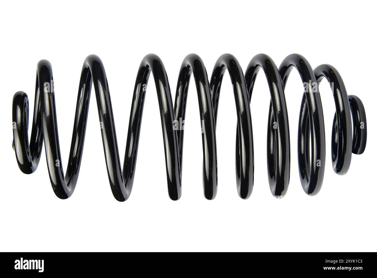 Metal dark car spring isolated on white background Stock Photo - Alamy