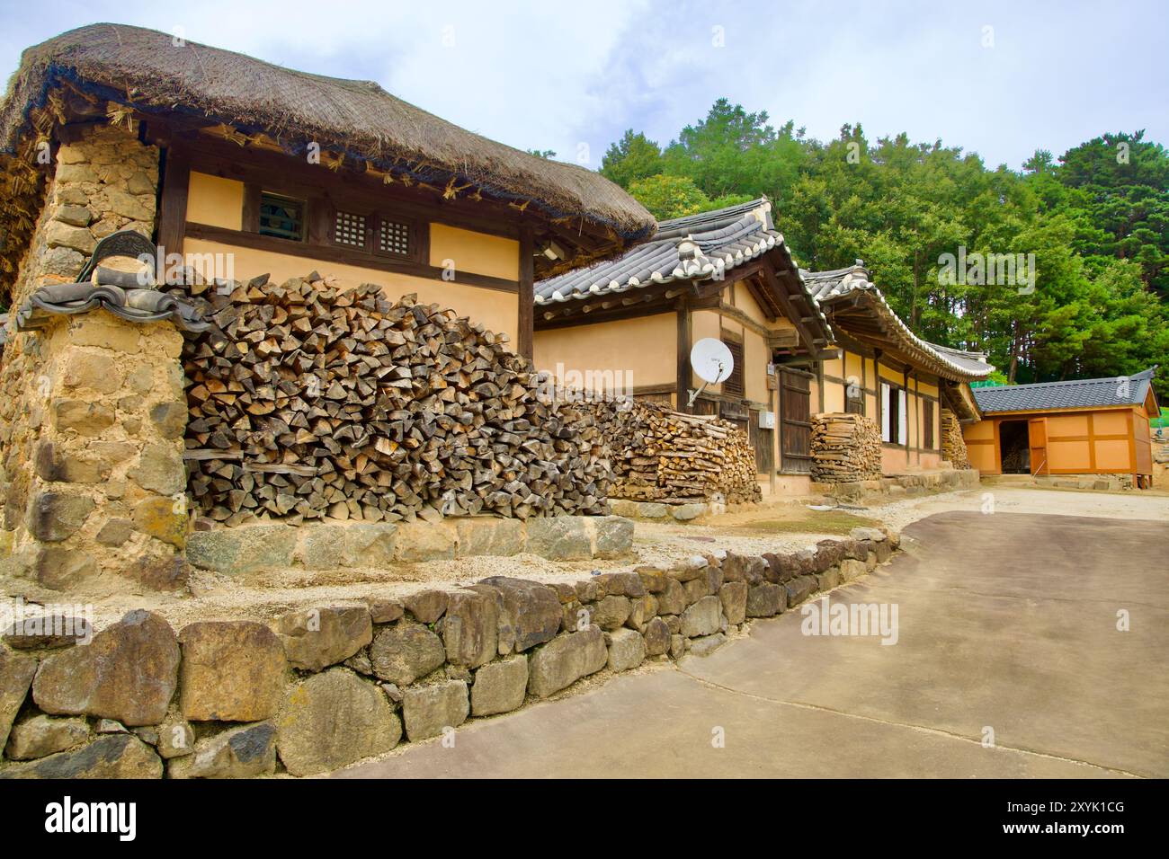 Goseong County, South Korea - July 28th, 2024: A row of traditional ...