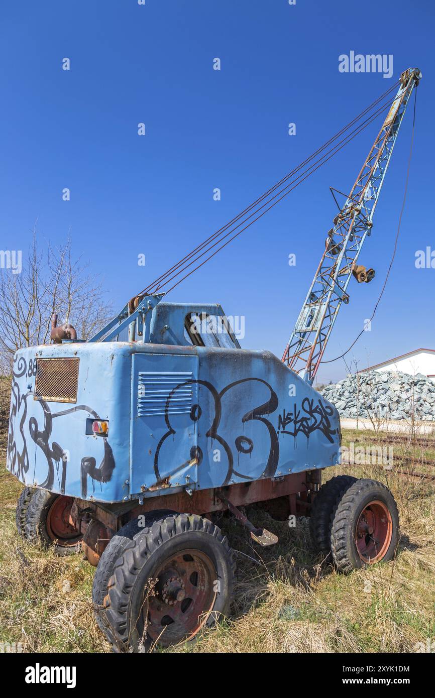 Wreck of an old scrapped excavator Stock Photo - Alamy