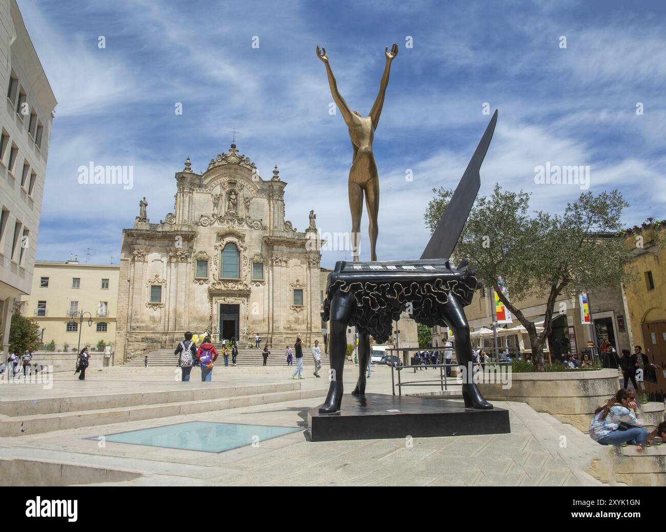 Salvador Dali sculpture Surrealist Piano in the front of Church of San ...