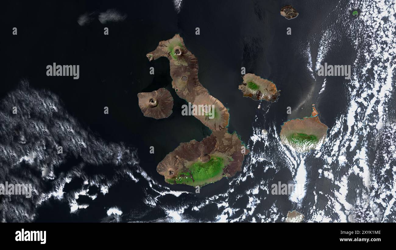 Isla Isabela in the South Pacific Ocean on a satellite image taken in ...