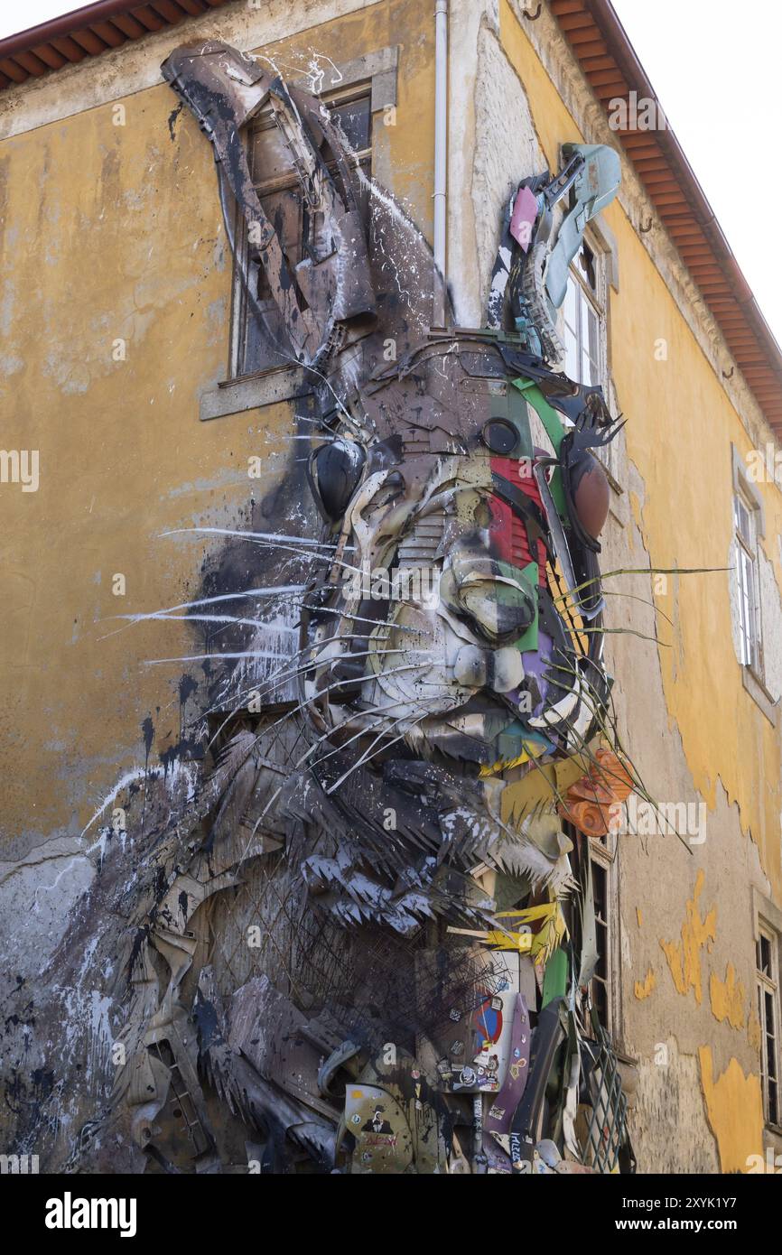 Landmark, street art, graffiti, sculpture Half Rabbit, artist Arturo ...