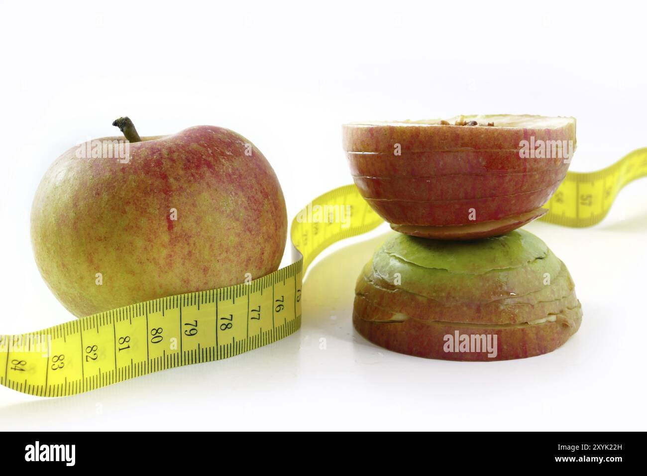 Diet, round apple changes its shape and gets slim waistline, tape ...