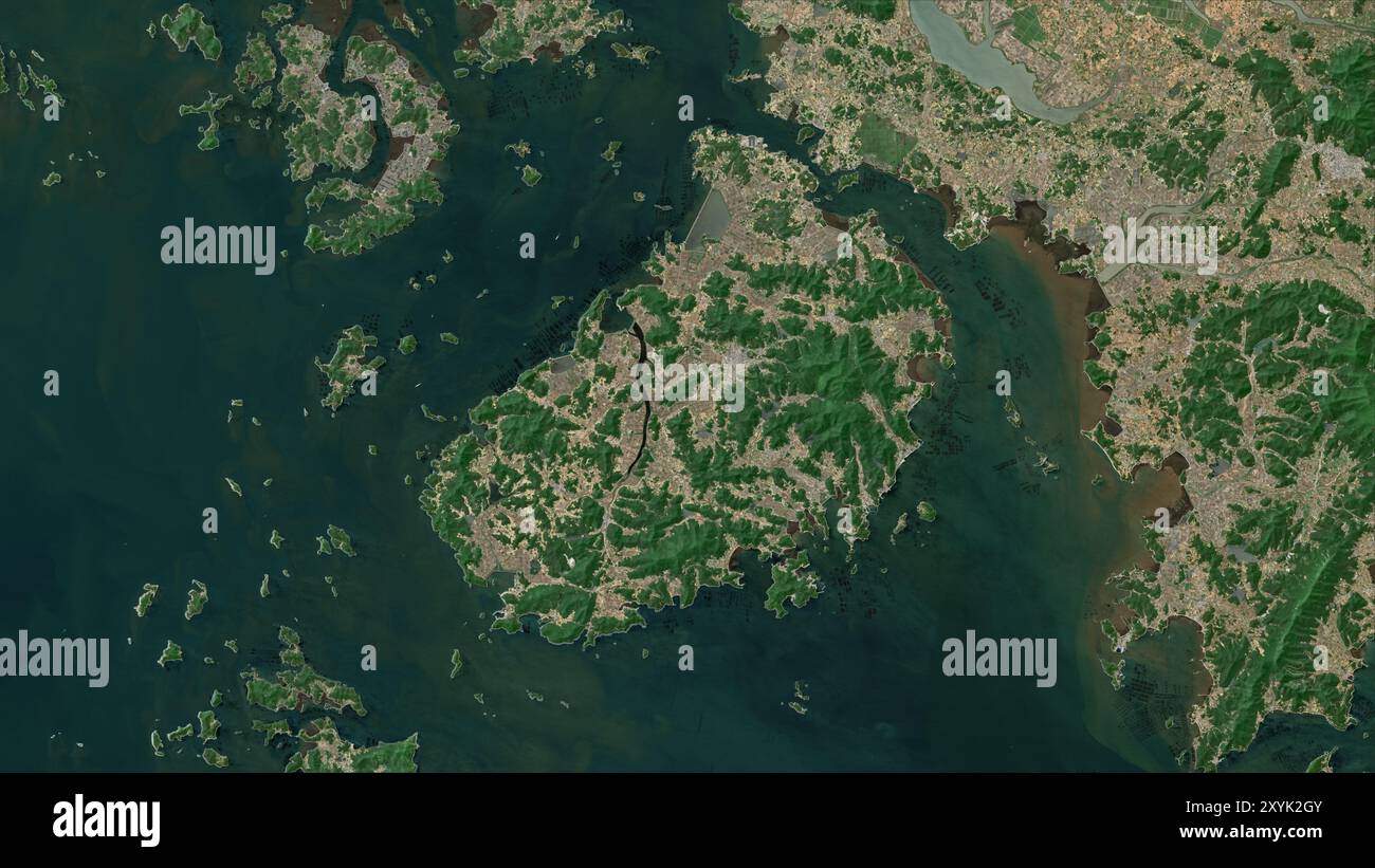 Jindo Island in the Japan Sea on a satellite image taken in May 16 ...