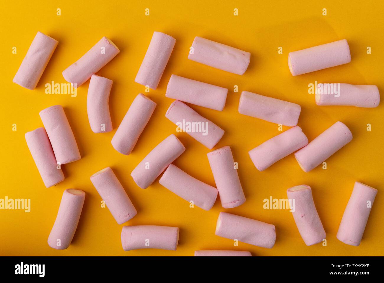 A horizontal photo featuring a variety of marshmallows spread across a ...