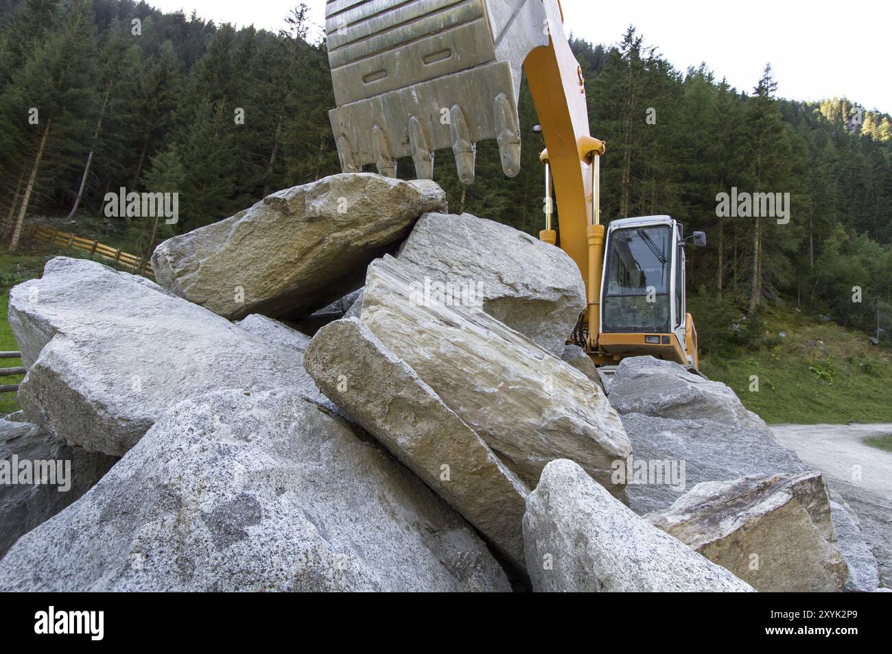 Waterfront construction site excavator excavator hi-res stock ...
