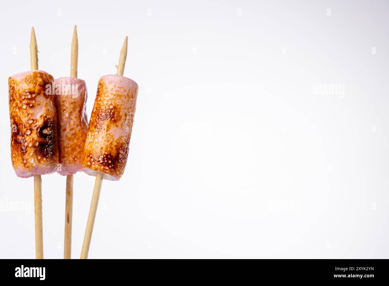 Detailed image of toasted marshmallows on skewers, showing the perfect ...
