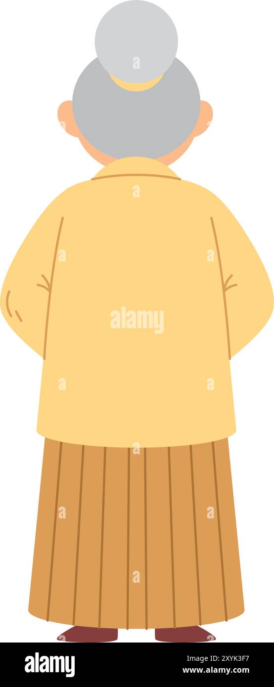 older woman back view cartoon Stock Vector Image & Art - Alamy