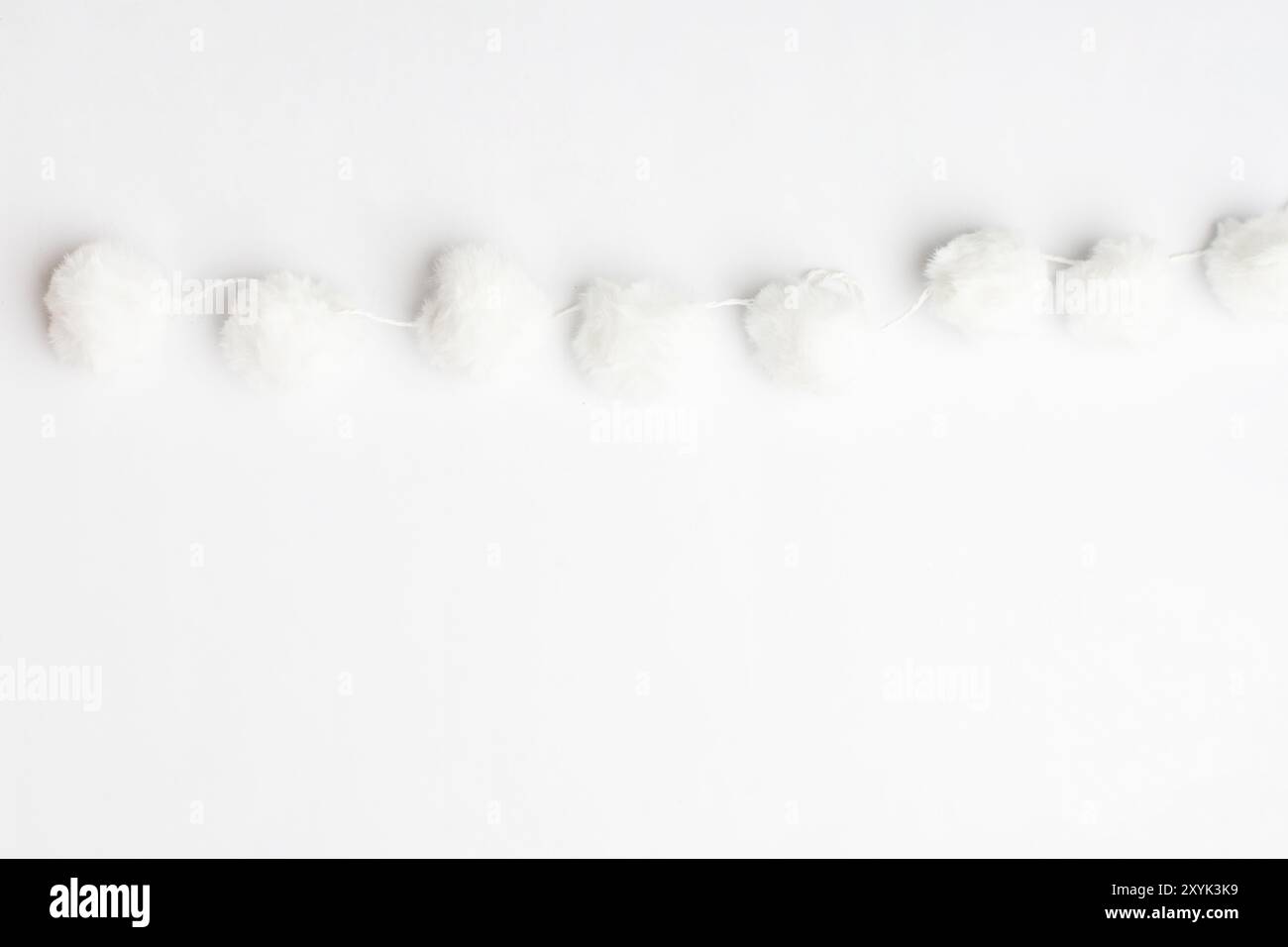 White garland border decoration on white background Stock Photo - Alamy