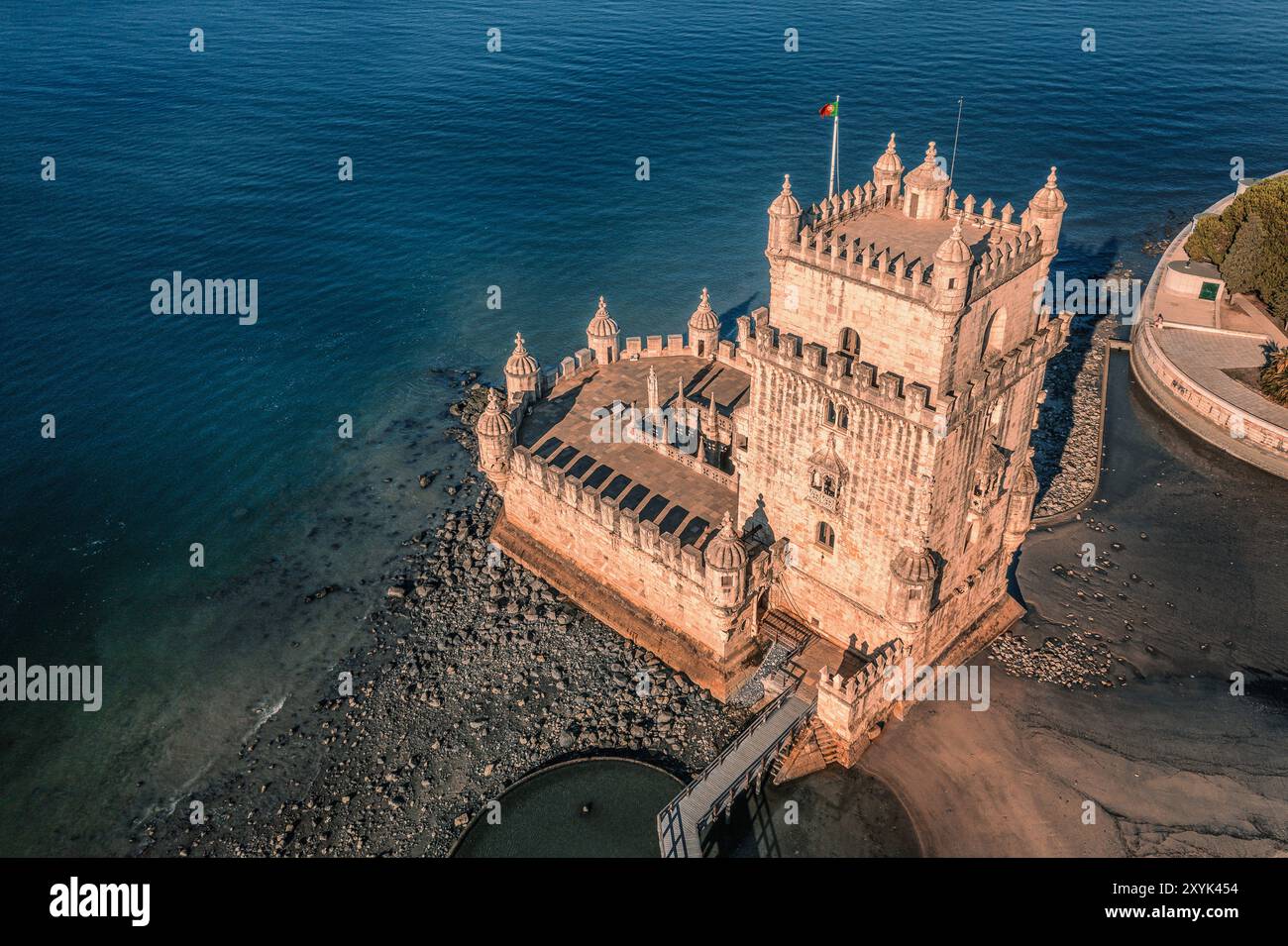 Aerial drone view belem tower hi-res stock photography and images - Alamy