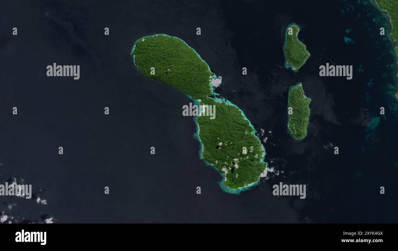 Pulau Karas in the Ceram Sea on a satellite image taken in January 20 ...