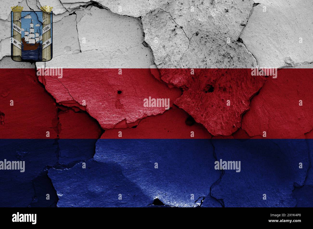 Flag of Maracaibo painted on cracked wall Stock Photo - Alamy